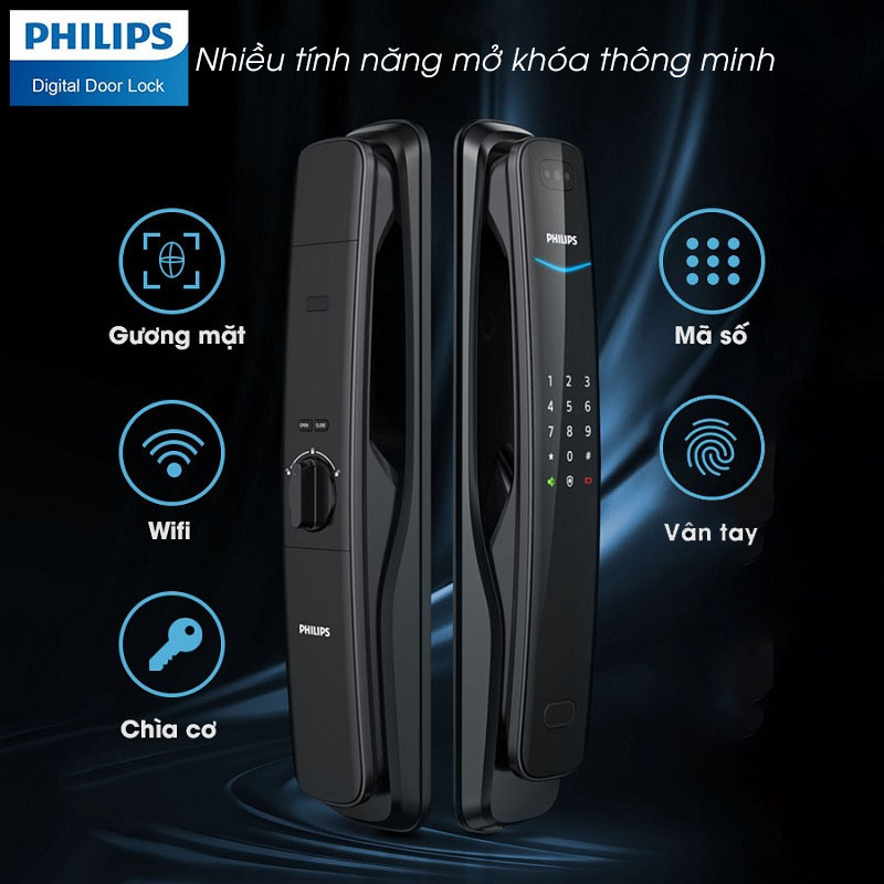 Khóa cửa nhận diện Khuôn mặt Philips DDL702-8HWS - tpcao.com
